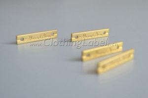 Custom electroplated gold metal labels, luxury 18K/14K metal tags ...