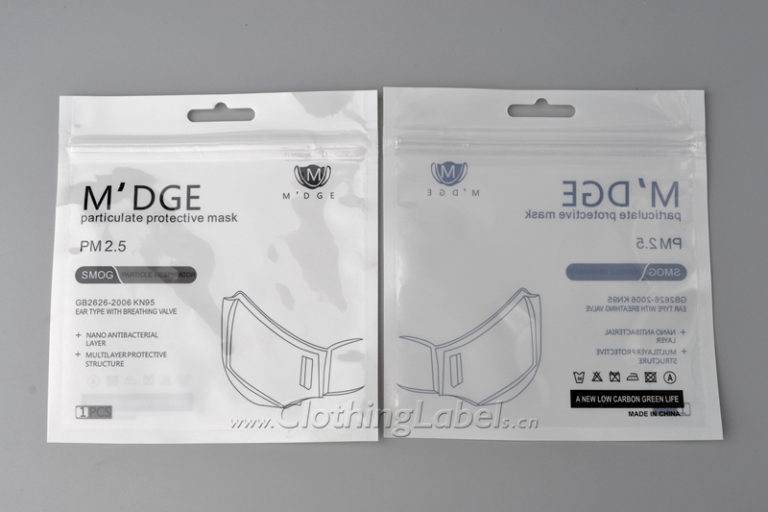Face mask packaging of plastic bags | ClothingLabels.cn
