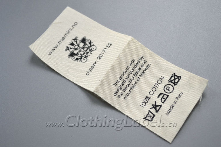 Cotton care label for clothing | ClothingLabels.cn