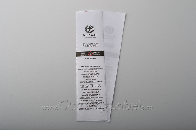 Cotton care label for clothing | ClothingLabels.cn