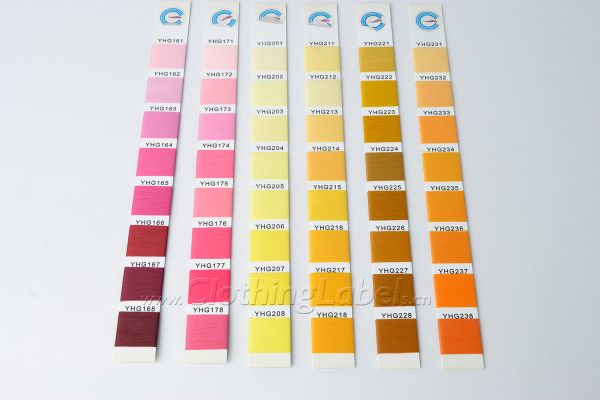 Woven labels’ yarn color sample chart | ClothingLabels.cn
