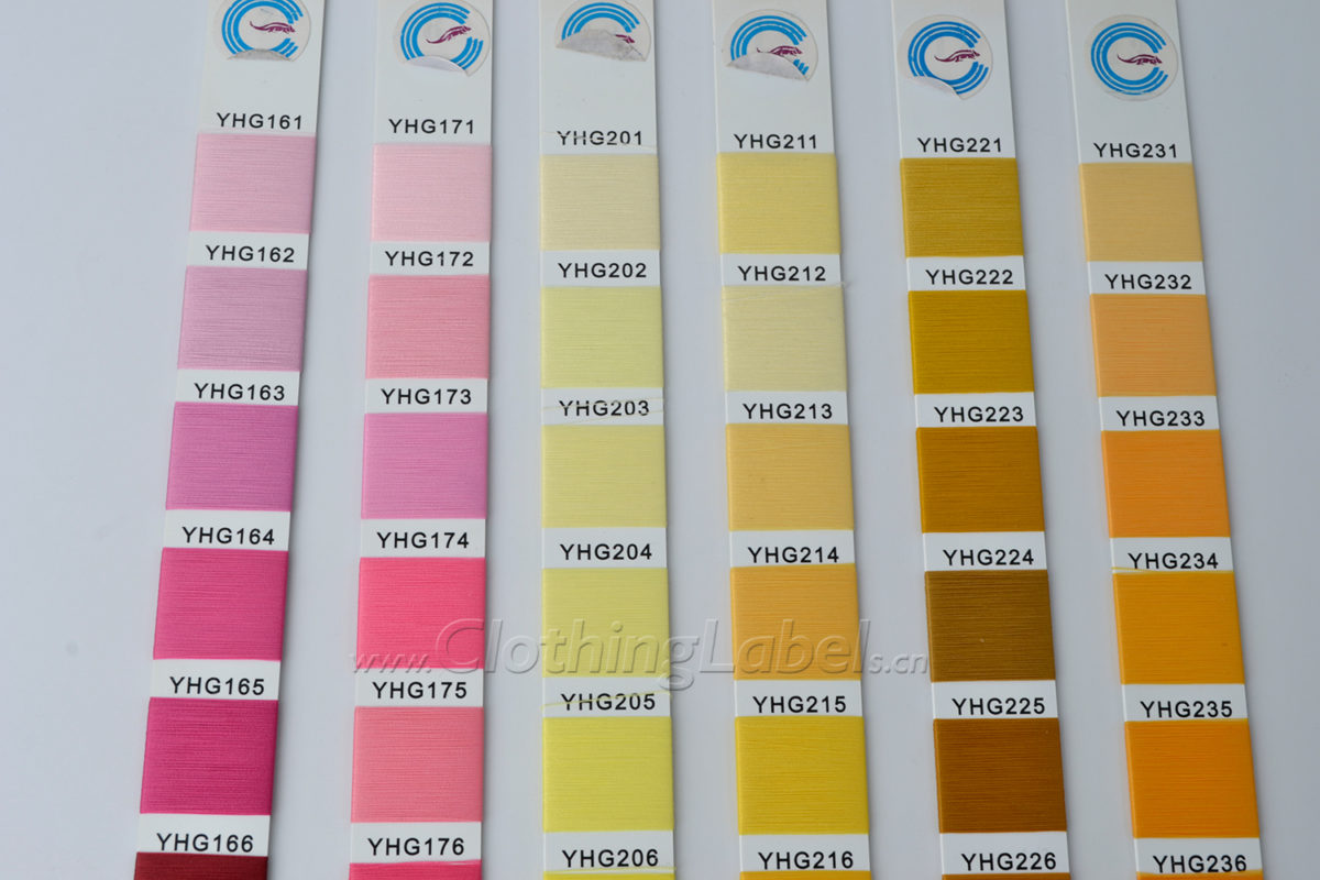 Woven labels’ yarn color sample chart | ClothingLabels.cn