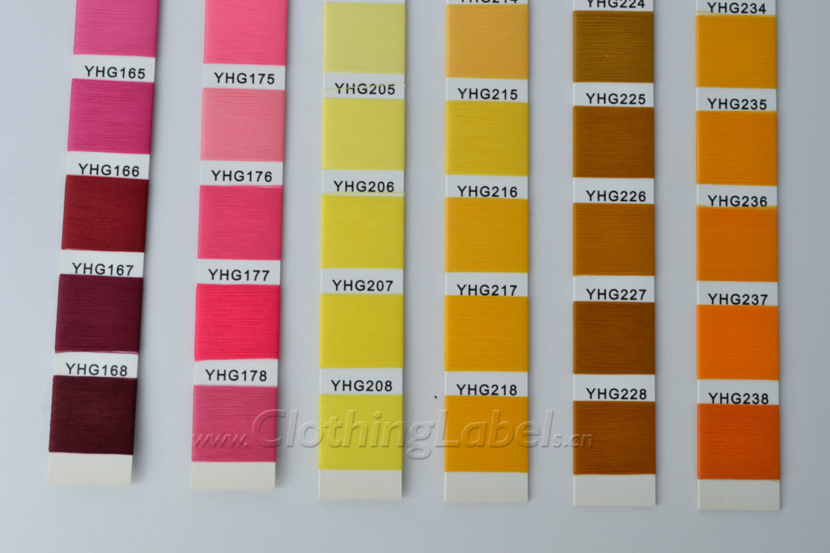 Woven labels’ yarn color sample chart | ClothingLabels.cn