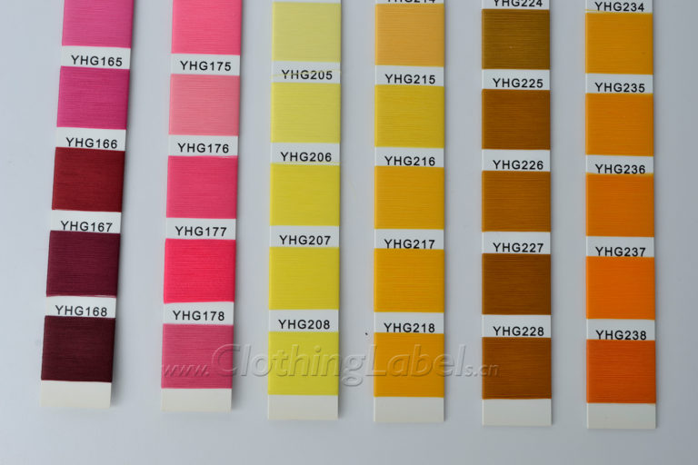 Woven labels’ yarn color sample chart | ClothingLabels.cn