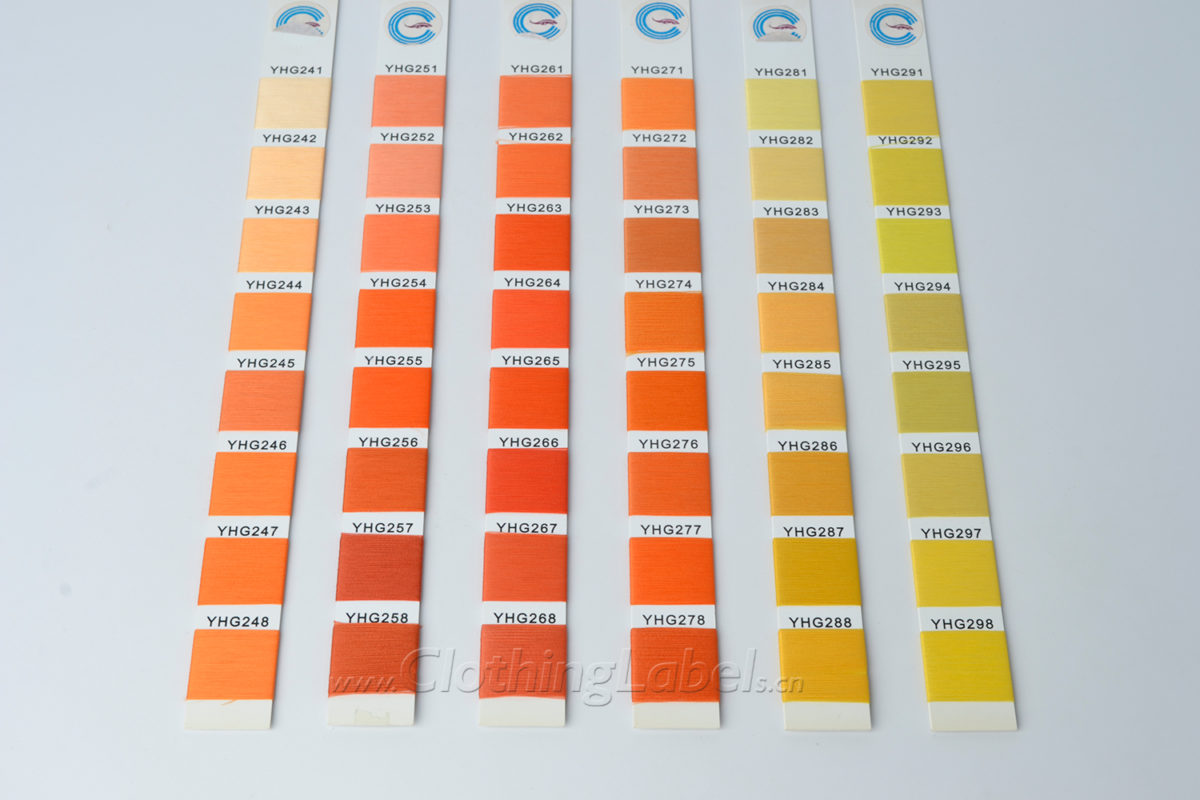Woven labels’ yarn color sample chart | ClothingLabels.cn