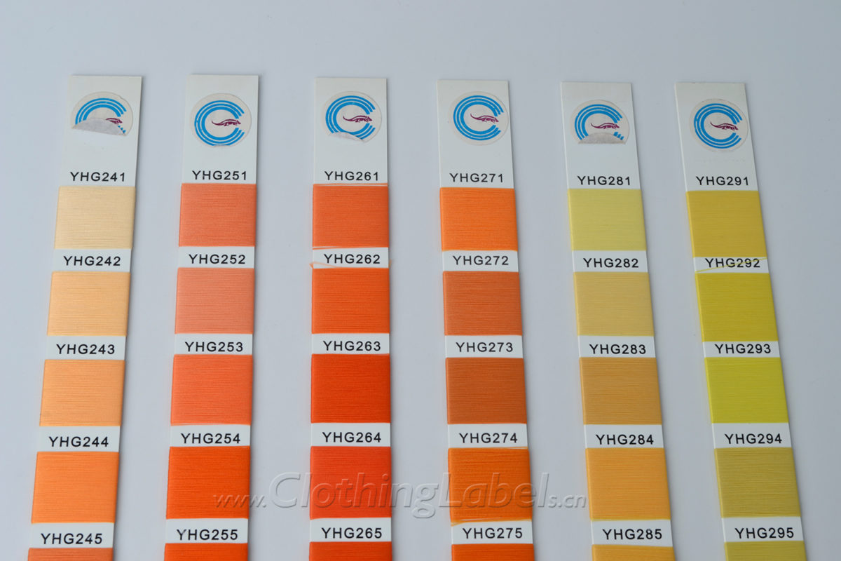 Woven labels’ yarn color sample chart | ClothingLabels.cn