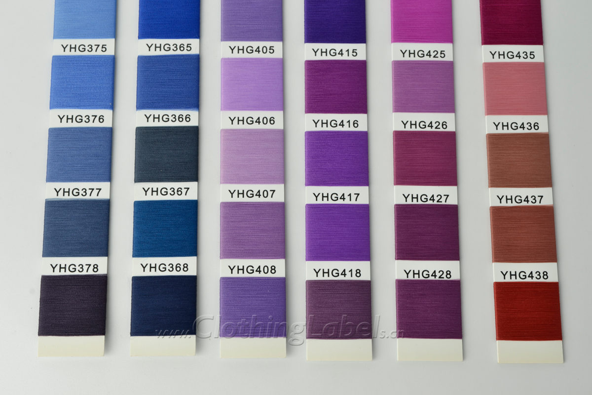 Woven labels’ yarn color sample chart | ClothingLabels.cn