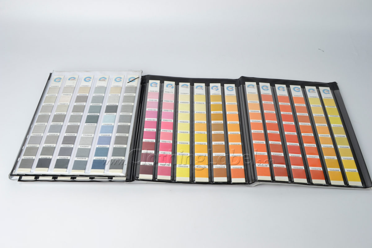 Woven labels’ yarn color sample chart | ClothingLabels.cn