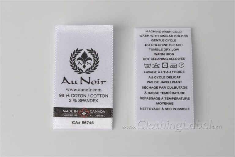Satin care label for garments | ClothingLabels.cn