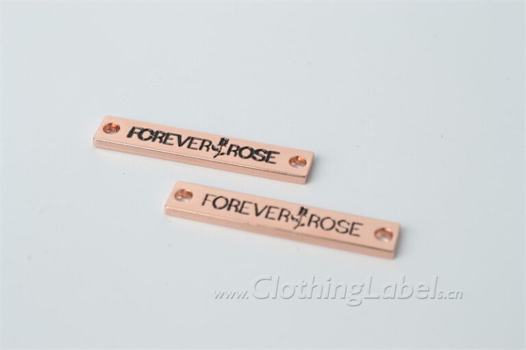 Custom electroplated gold metal labels, luxury 18K/14K metal tags ...