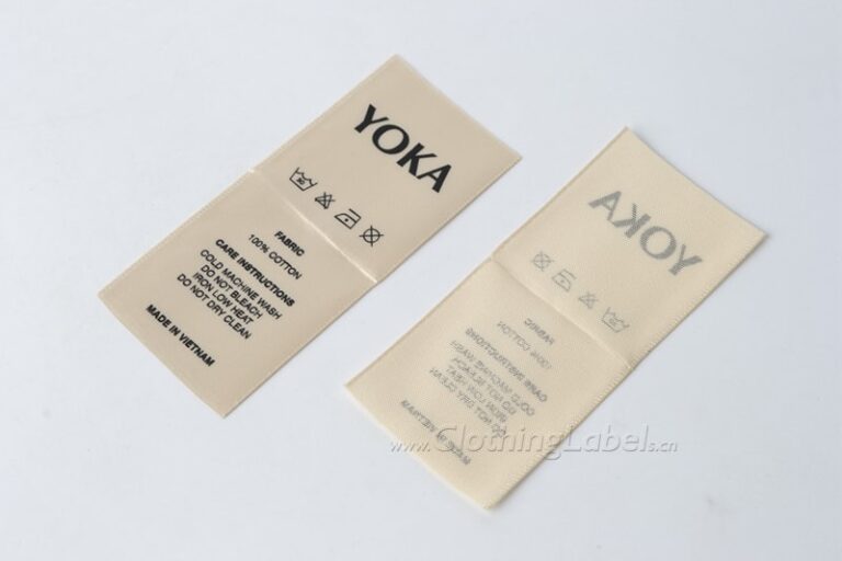 Satin care label for garments | ClothingLabels.cn