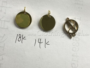 Custom electroplated gold metal labels, luxury 18K/14K metal tags ...