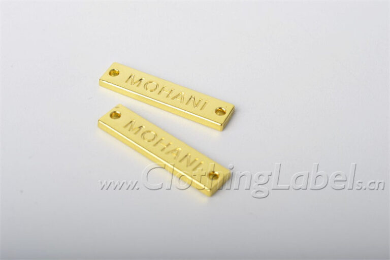 Custom electroplated gold metal labels, luxury 18K/14K metal tags ...