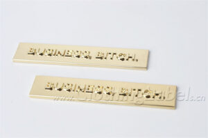 Custom electroplated gold metal labels, luxury 18K/14K metal tags ...