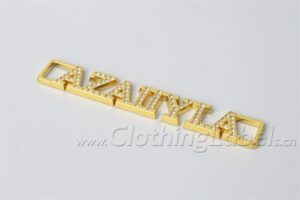 Custom electroplated gold metal labels, luxury 18K/14K metal tags ...