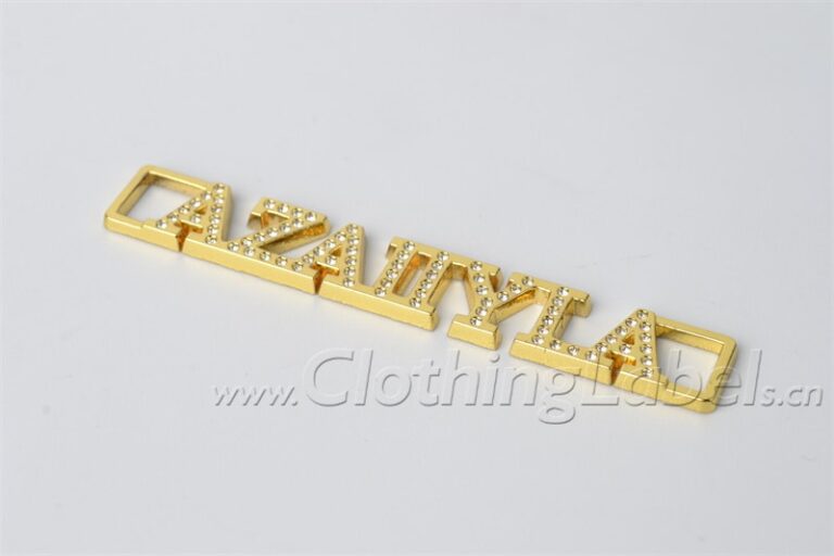 Custom electroplated gold metal labels, luxury 18K/14K metal tags ...