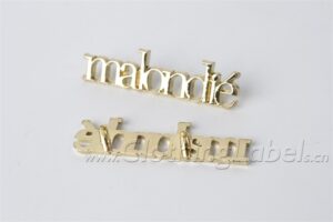 Custom electroplated gold metal labels, luxury 18K/14K metal tags ...